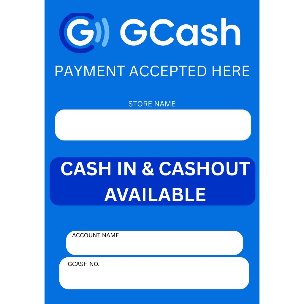 GCASH LOAD SIGNAGE LAMINATED | Shopee Malaysia