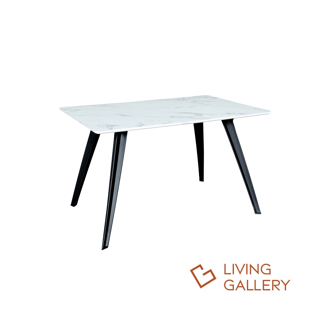 Living Gallery Rectangular Marble Top Table with Sturdy Plastic Leg ...