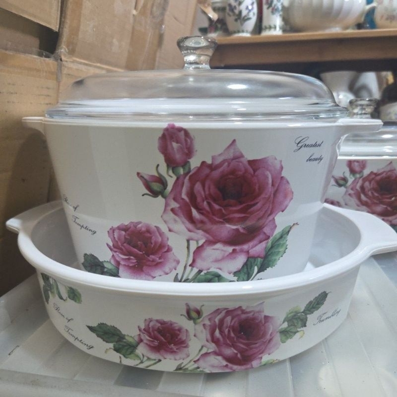 Luminarc Vitroflam Blooming heat-resistant glass casserole pot with a ...