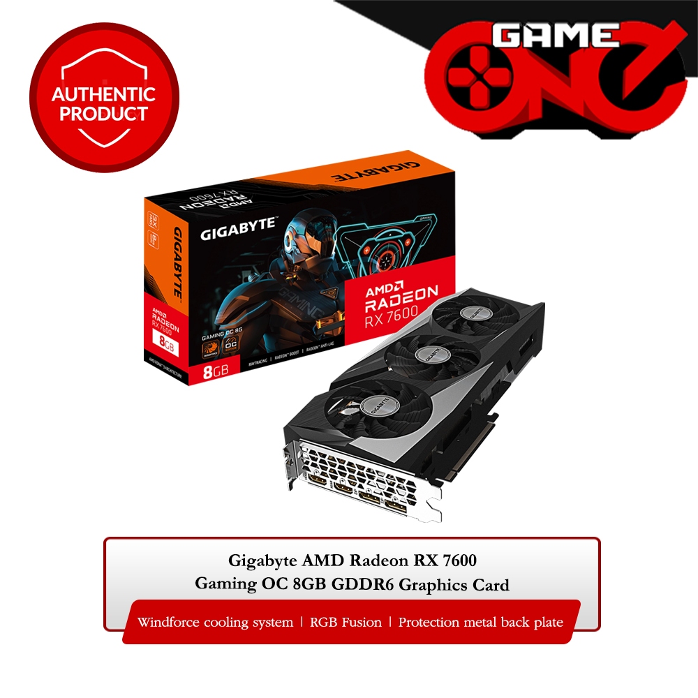 Gigabyte AMD Radeon RX 7600 Gaming OC 8GB GDDR6 Graphics Card | Shopee ...