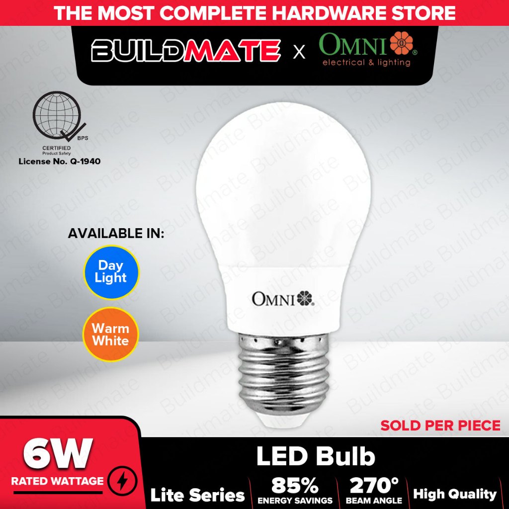 Buildmate x OMNI LED Lite Light Bulb A50 6W LLA50E27-6W | Shopee Malaysia