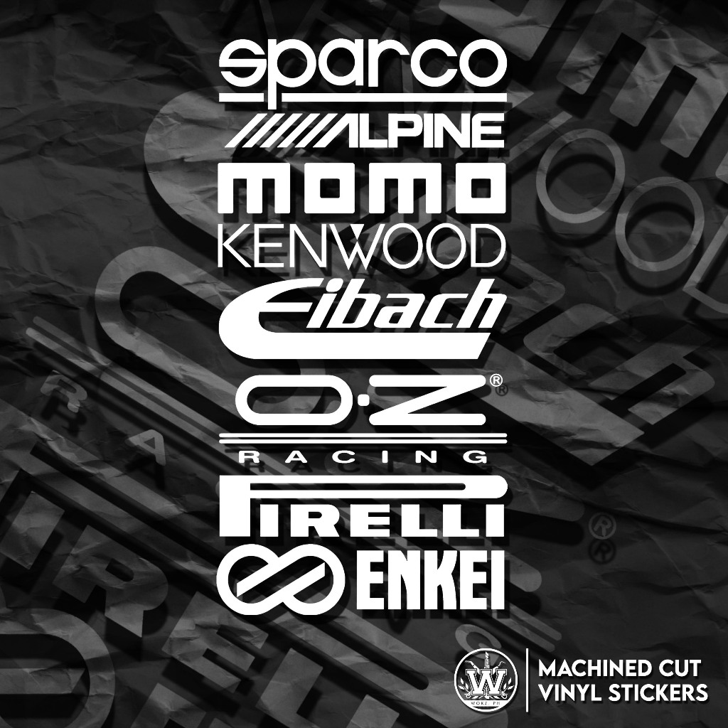Car Decals Set - Machined Cut Vinyl Sticker - Sparco / jdm / momo ...