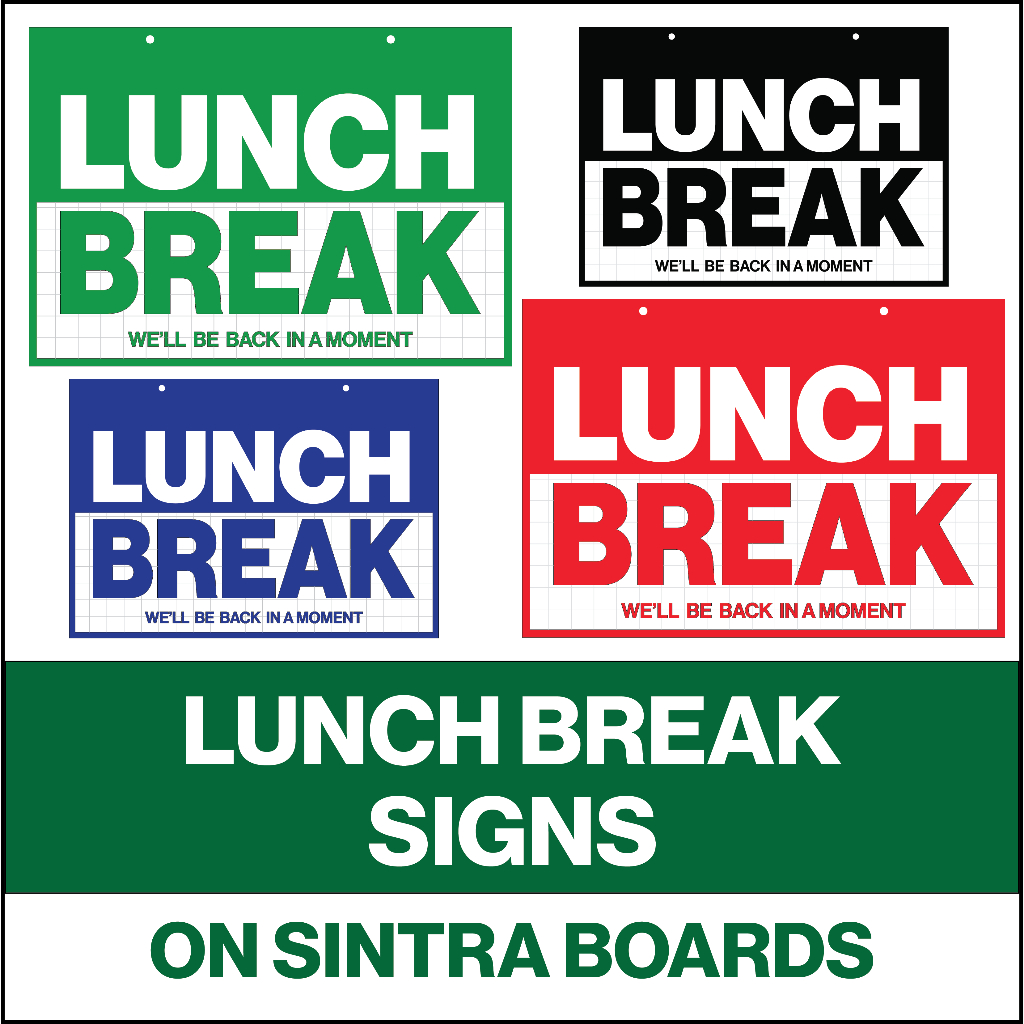 Lunch Break Signs Safety Signages for Restaurants, Office, Company And ...