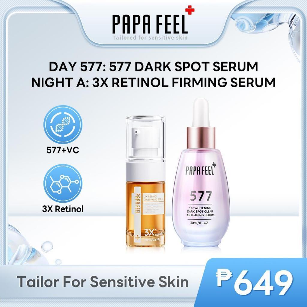 PAPA FEEL 3X Retinol Firming Serum Fade Fine Lines 577 VC Niacinamide Arbutin Dark Spot Serum ...
