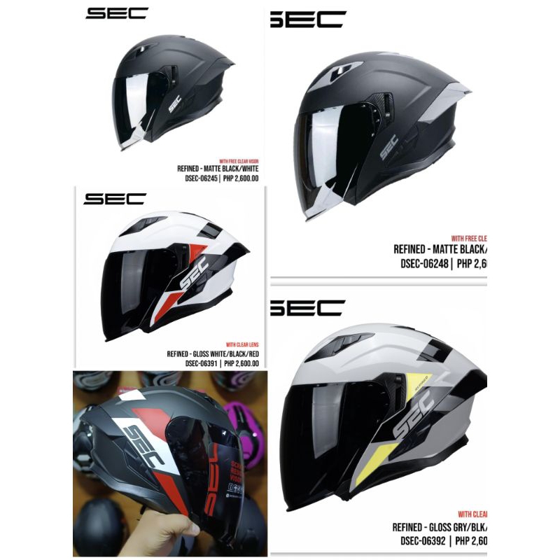 SEC REFINED HALF FACE DUAL VISOR | Shopee Malaysia