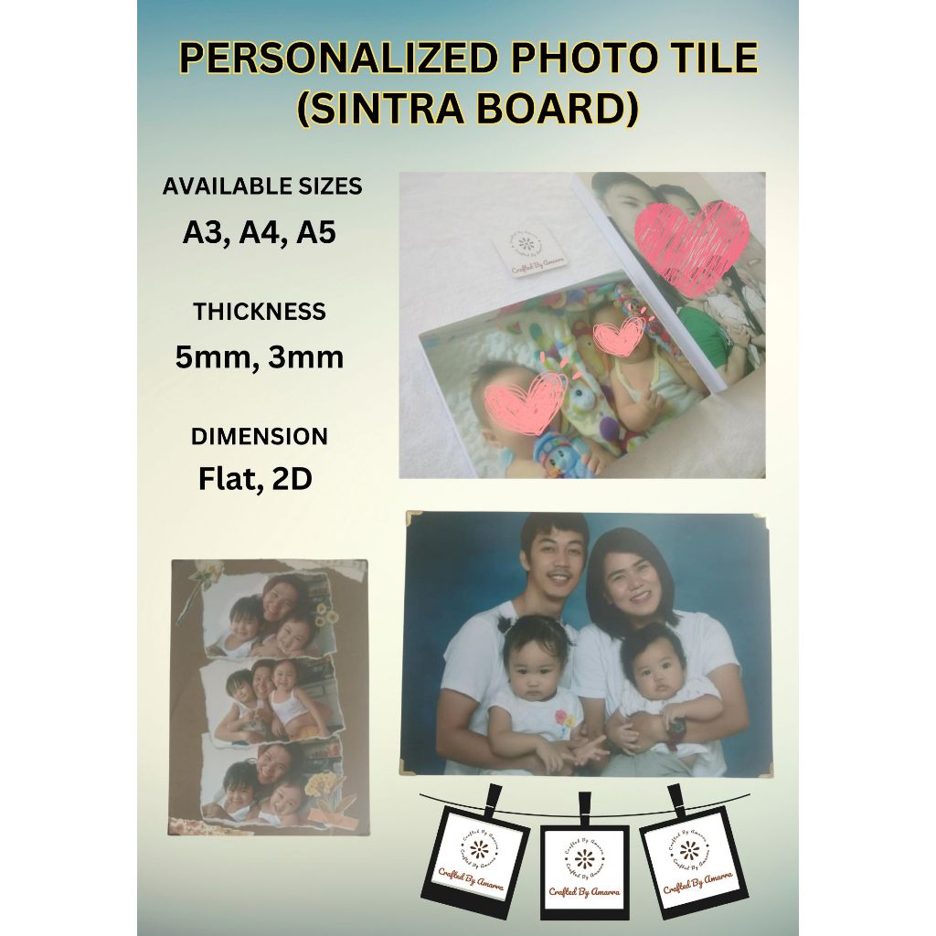 A4 SIZE PERSONALIZED PHOTO TILE (SINTRA BOARD) | Shopee Malaysia