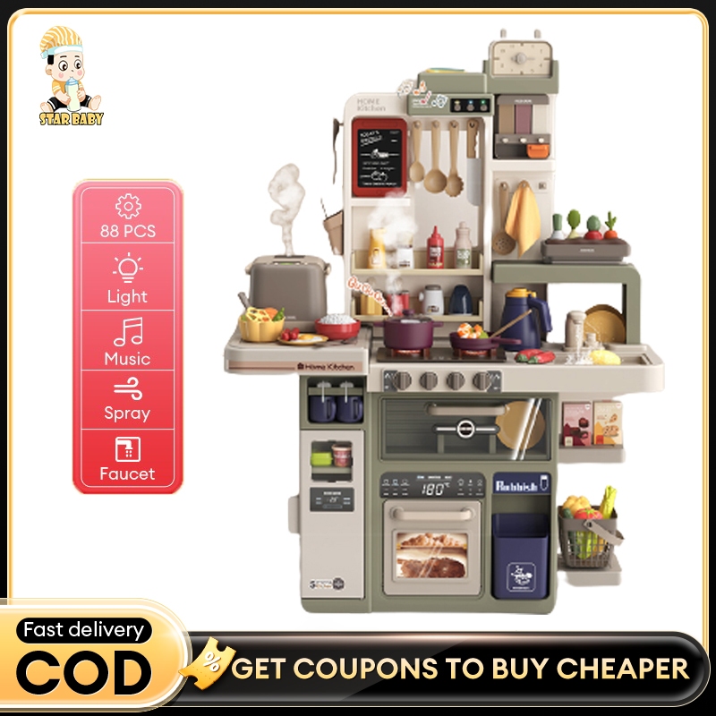 [aviliable]95cm Kitchen Toys For Girls Big Size Real Steam Working Mini ...