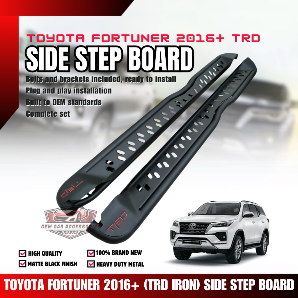 GCAO TOYOTA FORTUNER 2016+ (TRD IRON) SIDE STEP BOARD (11527) | Shopee ...