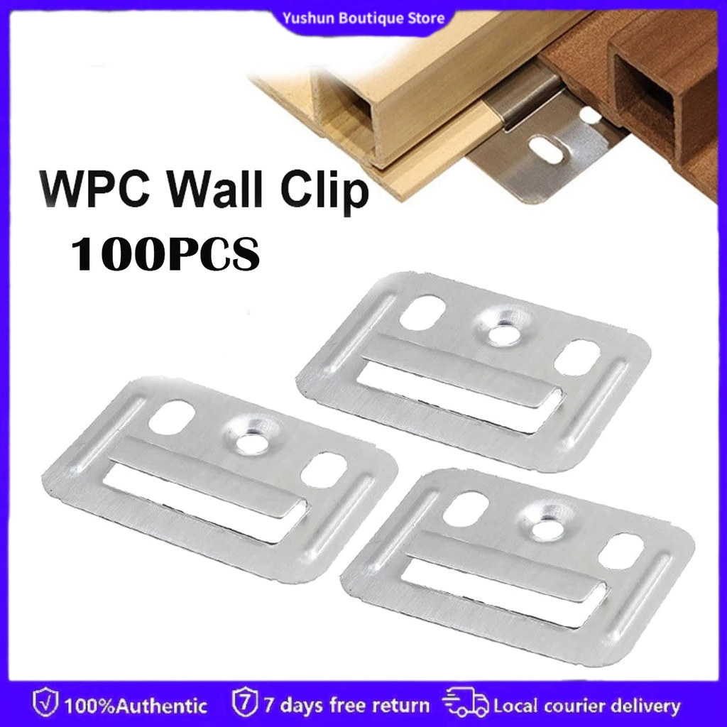 30pcs/50pcs/100pcs Stainless Steel WPC Wall Board Clip Ceiling Fluted ...