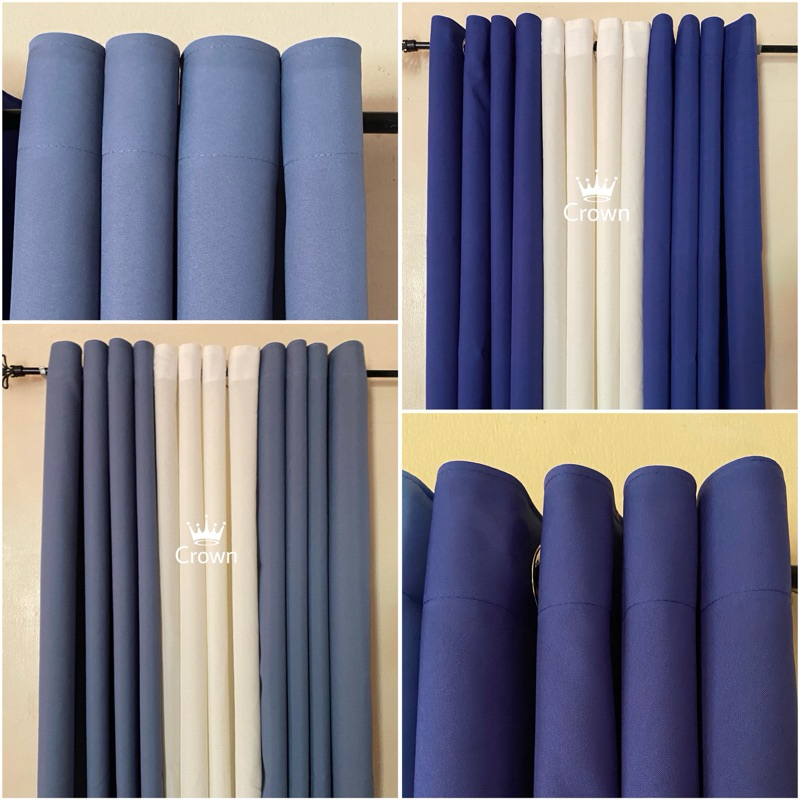 CROWN - 3in1 Elegant Plain Future Dusk Blue Curtain Color of the Year ...