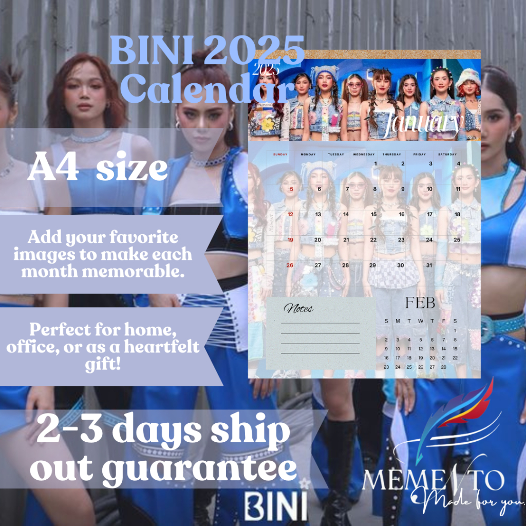 Calendar BINI 2024 2025 New Year Christmas Company Giveaways Souvenir ...