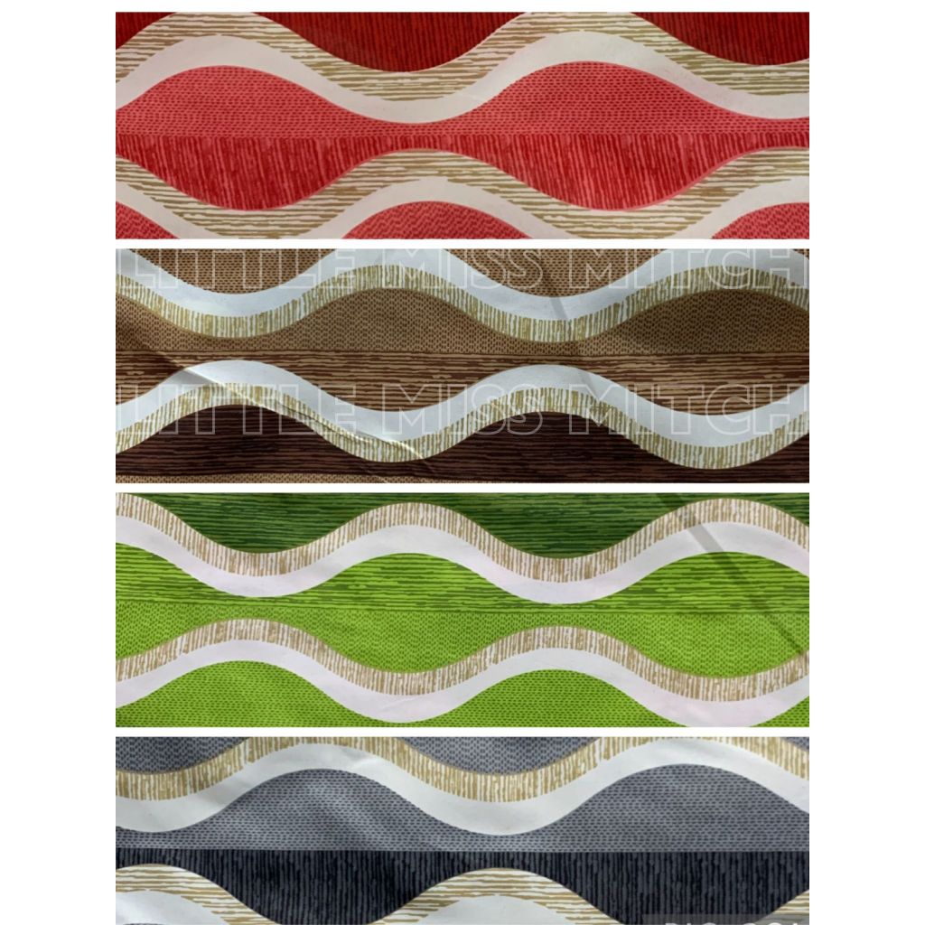 Little Miss Mitch Gina cloth 60" Printed Pongee Gina Tela CURVES WAVE ...