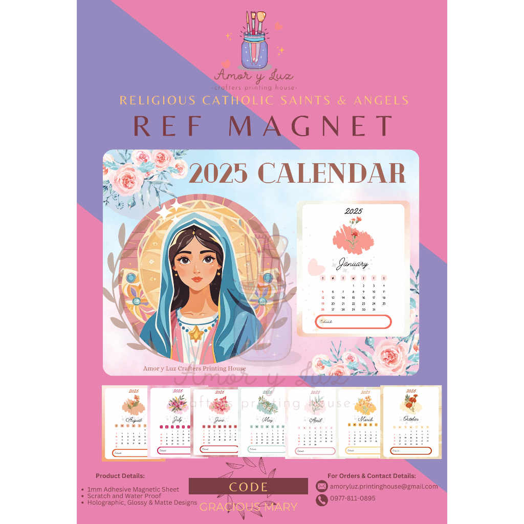 BDC 2025 Calendar Ref Magnet for Corporate, Birthday and Christening ...