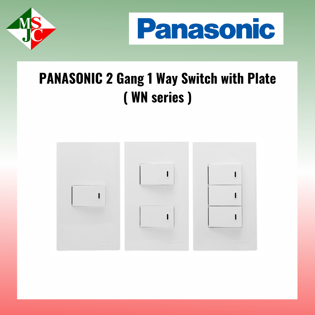 PANASONIC 2 Gang 1 Way Switch with Plate ( WN series ) | Shopee Malaysia