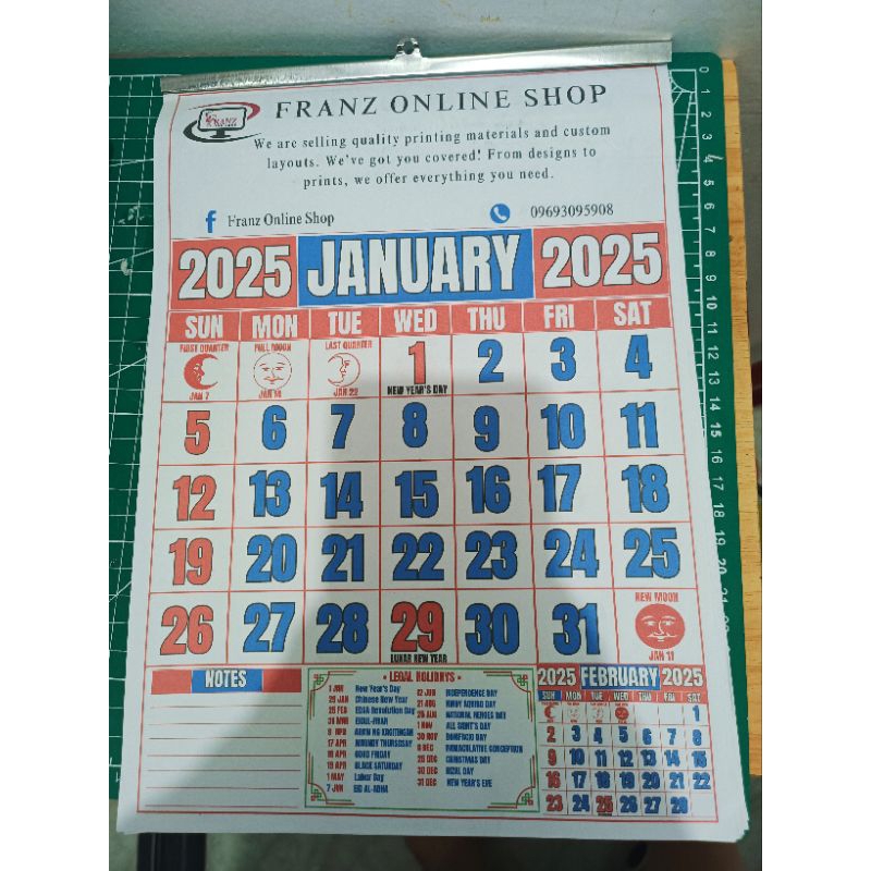 Commercial Calendar Personalized A4 size | Shopee Malaysia