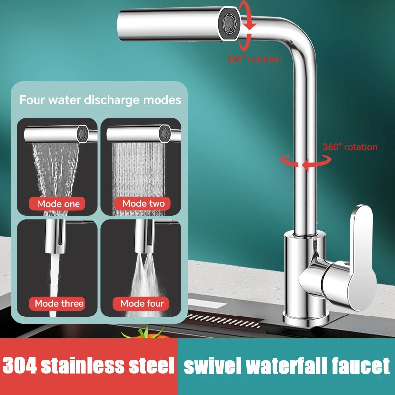 360 Rotation Kitchen Faucet Stainless Multi-functional Bathroom Faucet ...