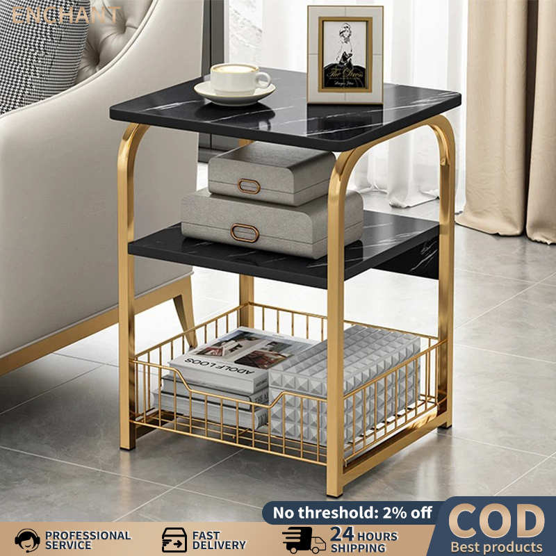3-Tier Coffee table Veneer Table Bedside Cabinet Nordic style ...