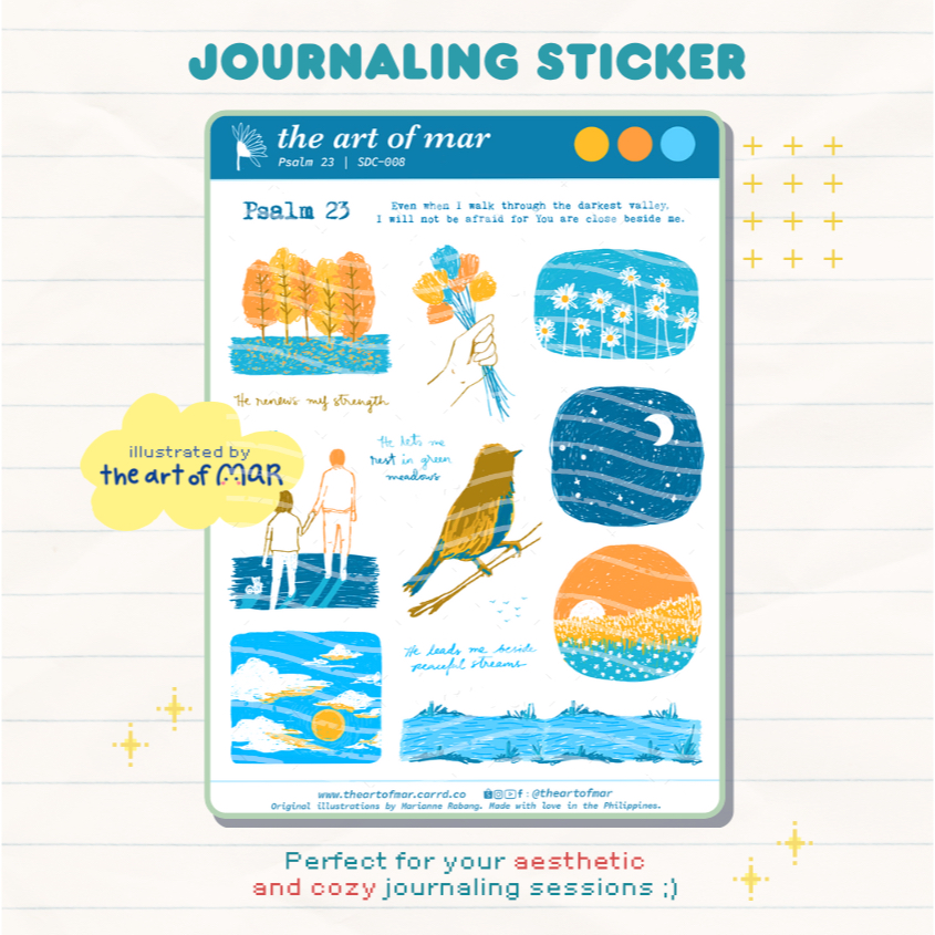 Psalm 23 calm planner stickers | aesthetic journal & gadget stickers by ...