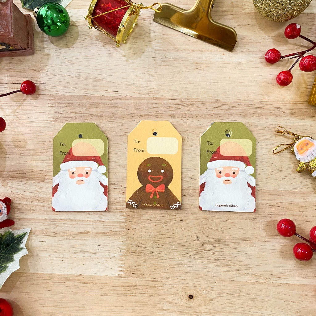 Santa and Gingerbread Gift Tags, Christmas Gift Tags, Holiday Gift Tags ...