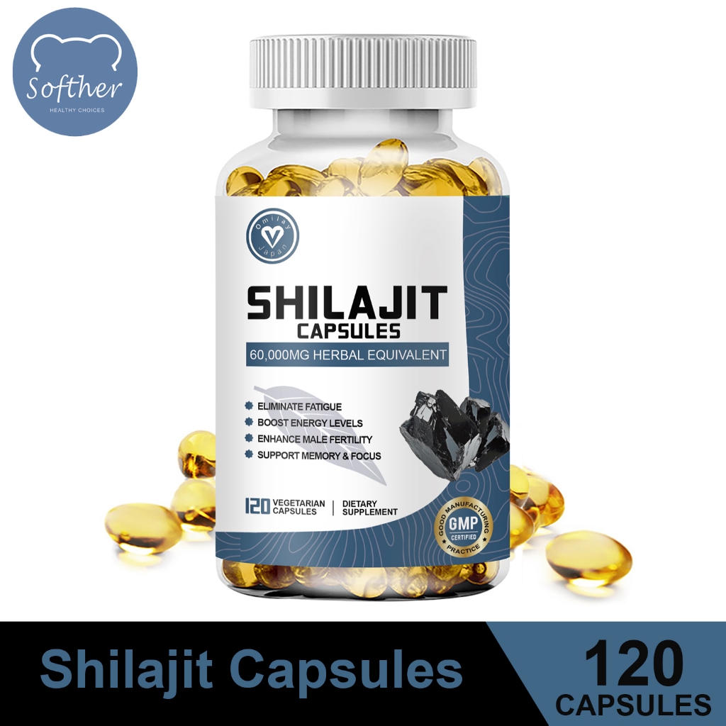 SOFTHER Shilajit Himalayan Capsule Anxiety Reliever Brain Boosts Energy ...
