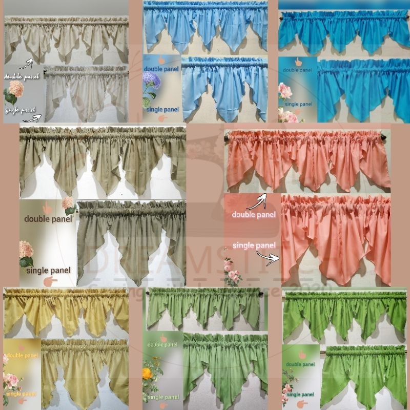 DREAMSTITCH Plain diamond valance curtains kurtina pang-bintana at ...