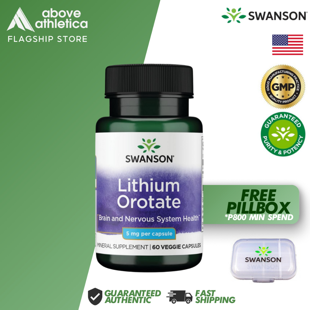 Swanson Lithium Orotate 5mg - 60 Capsules, Antioxidant Mood Emotional Wellness Behavior Memory ...