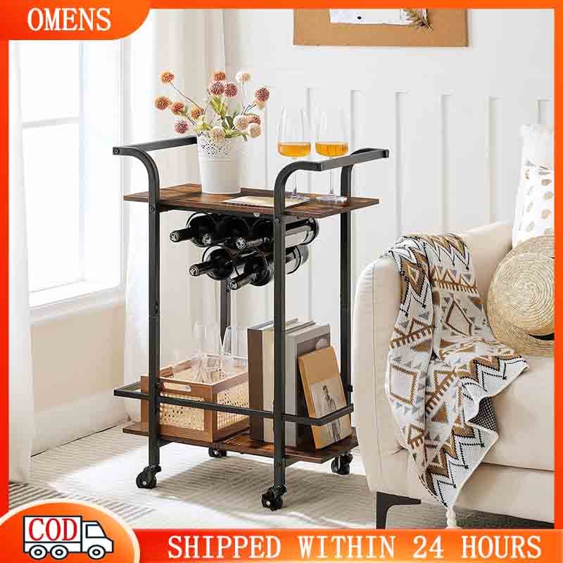 Wine Rack Trolley with Wheels Wine Rack Cart Bottle Organizer Mobile ...