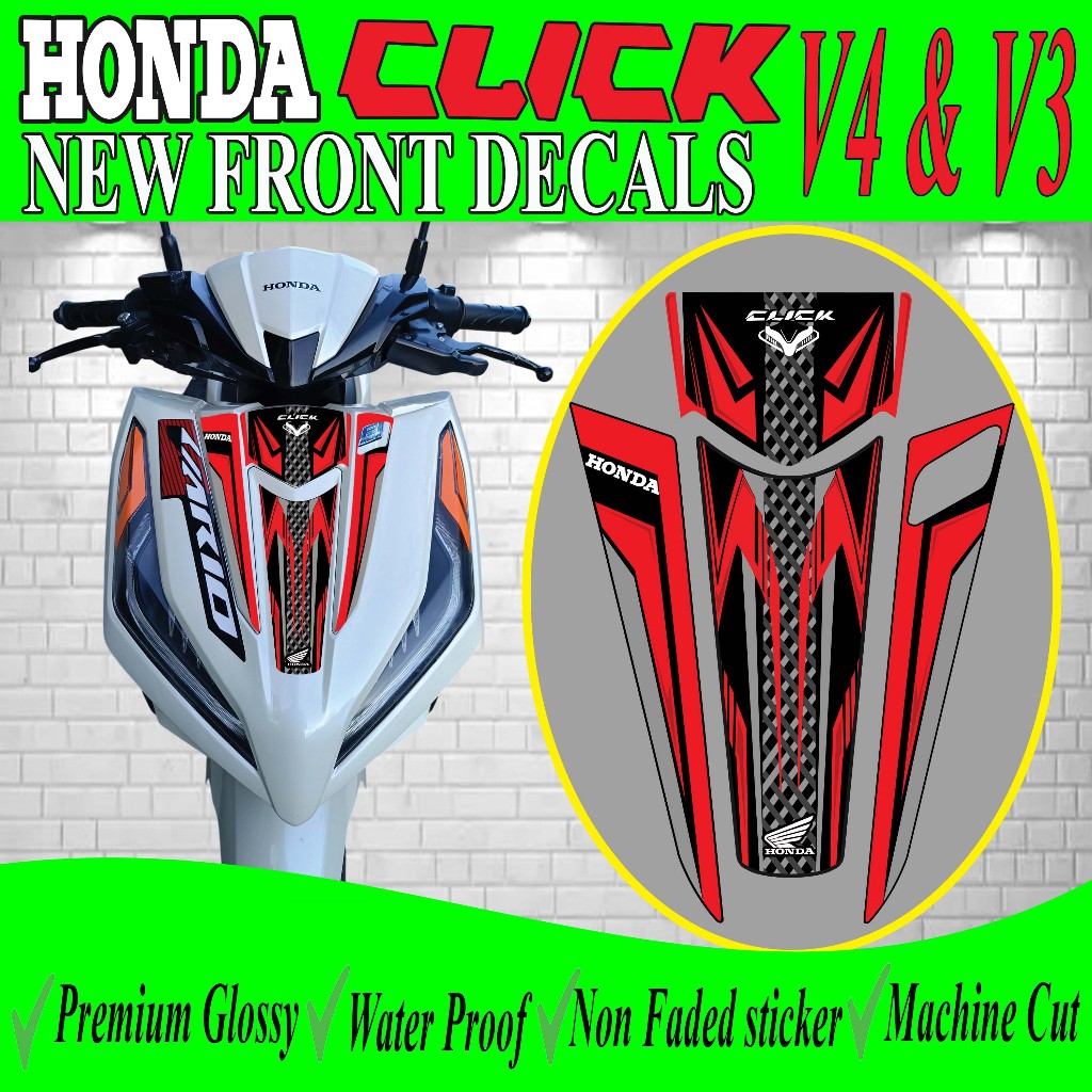 HONDA CLICK V4,V3 NEW FRONT COVER STICKER / CLICK V3 M FRONT STICKER ...
