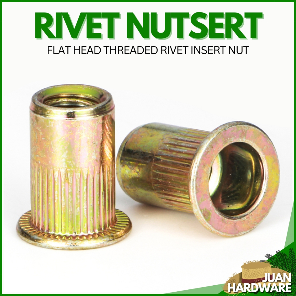 (5 PCS) Zinc Plated Carbon Steel M6 M8 M10 Knurled Nuts Rivnut Flat ...