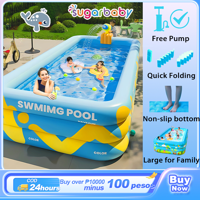 Inflatable Swimming Pool for Kids with Free Pump Family BigSize Non ...