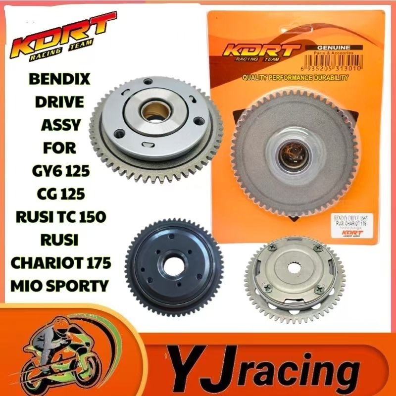 BENDIX DRIVE ASSY KDRT PRODUCTS FOR MIO SPORTY GY6-125 CG 125 RUSI TC ...