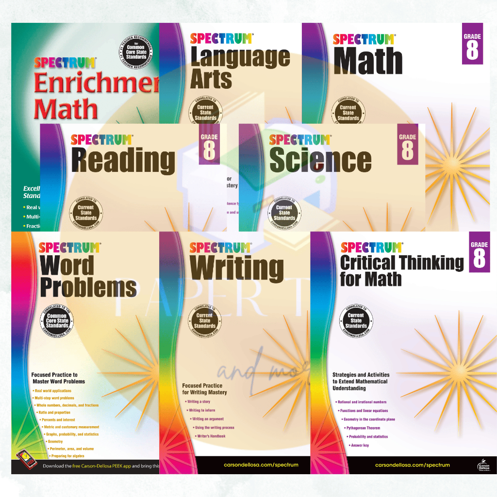 GRADE 8 Spectrum Workbooks (Review, Exercises, and Answer Key) | Shopee ...