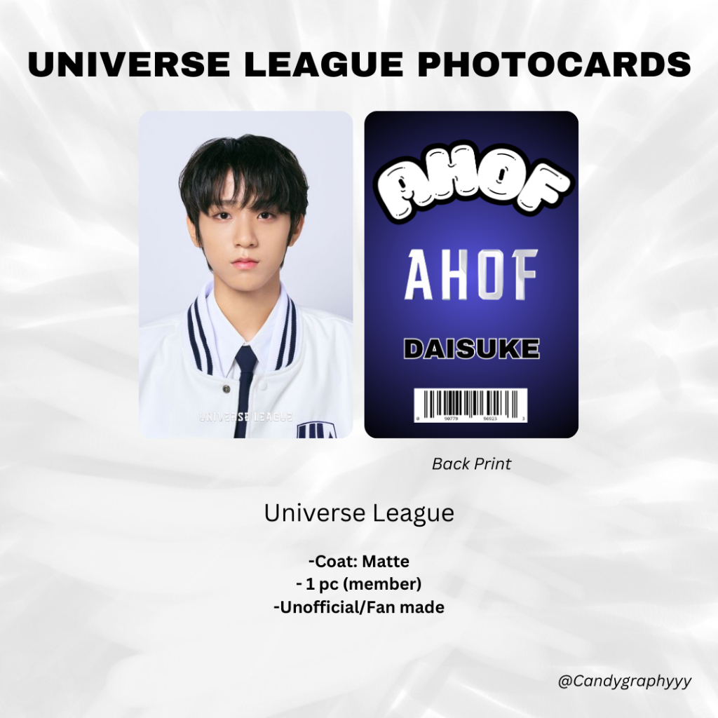 AHOF Daisuke Photocards (JL, Steven, Shuaibo, Juwon, Jeongwoo, Chih En ...