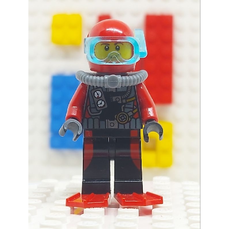 LEGO Town - Scuba Diver, Male, Red Flippers - Minifigure cty0558 ...