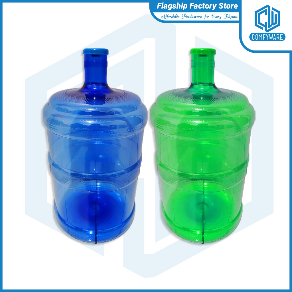 1PC 5 Gallon Round Water Container with Free non Spill Cover Five ...