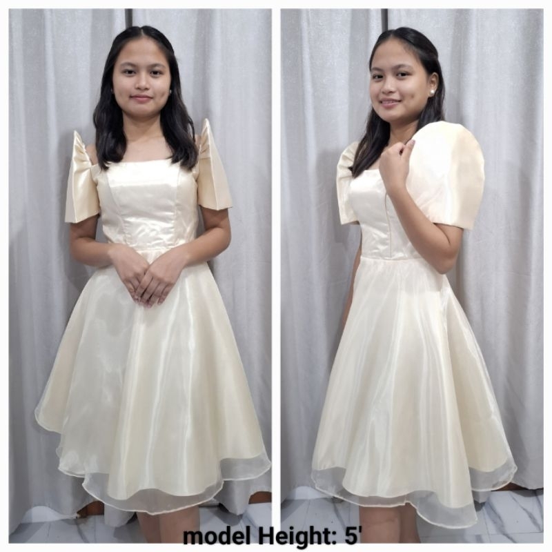 Filipiniana Mistiza Raffles Dress FD 03 - Modern Black and Beige Formal ...