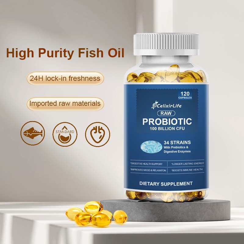 Mulittea Probiotic Capsules 120 Billion CFUs Digestive & Immune - Gas ...