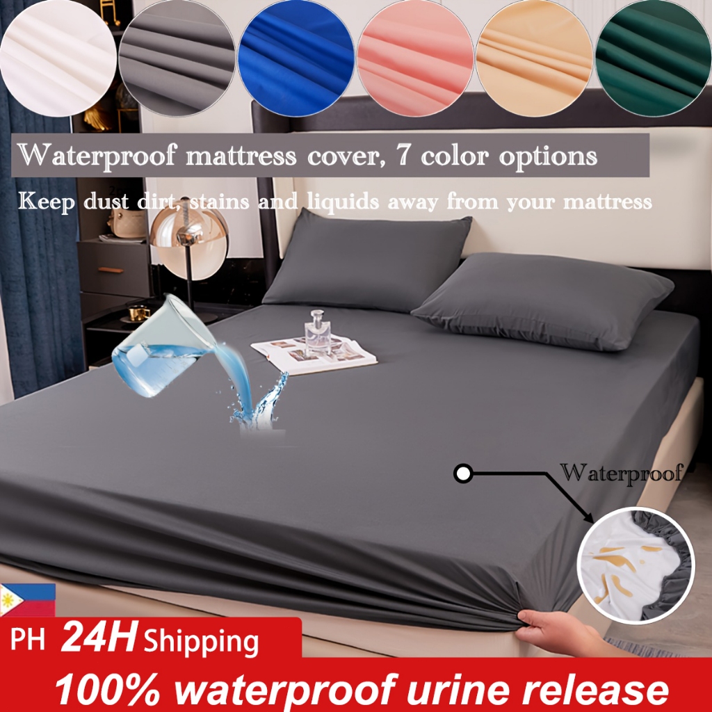 100% Waterproof Mattress Protector Bed Sheet Cover Anti Mites Full ...