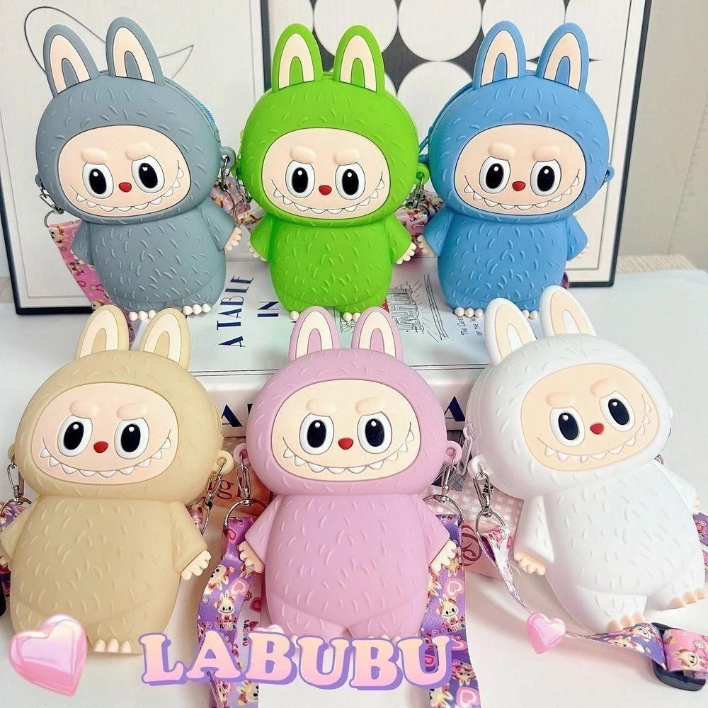 Labubu Crossbody Bag, Cartoon Labubu Doll Silicone Coin Purse, Casual ...