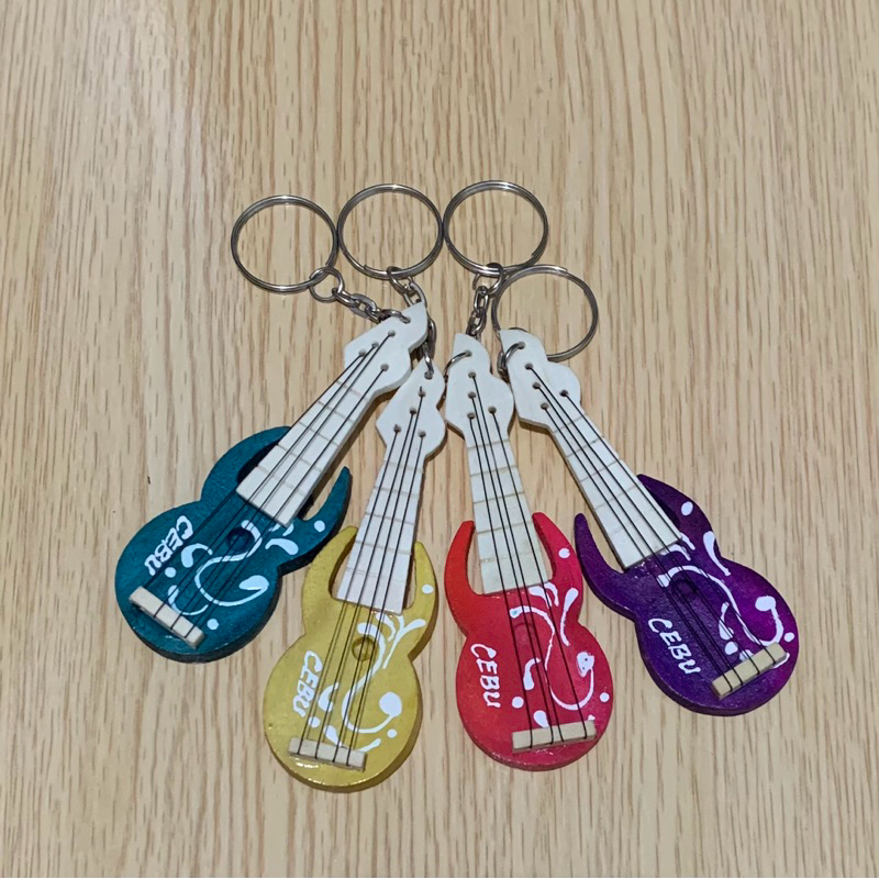 Wooden colored guitar keychain, cebu souvenirs | Shopee Malaysia