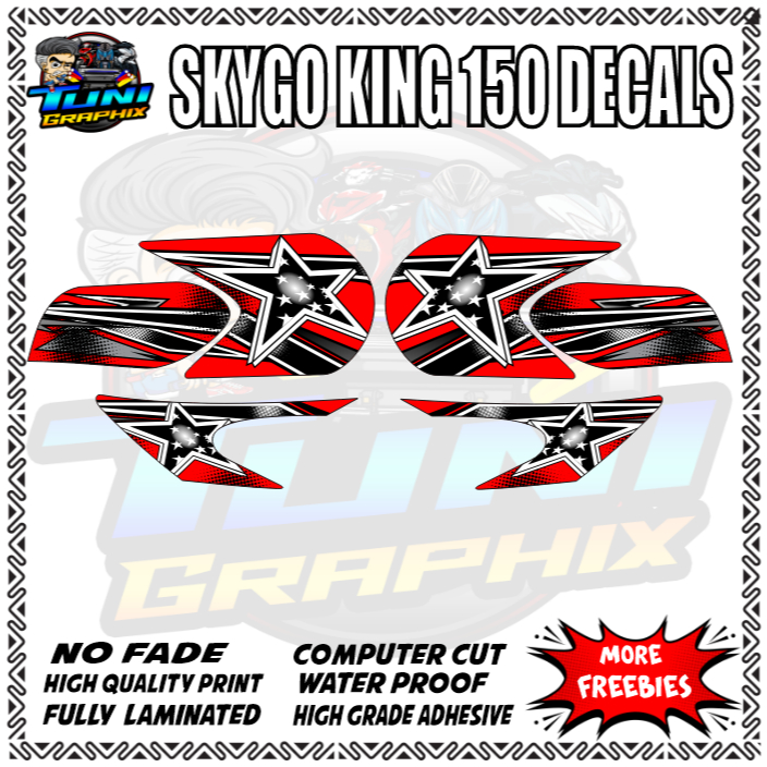 SKYGO KING 150 RISING STAR DECALS - High Quality Print, Laminated ...