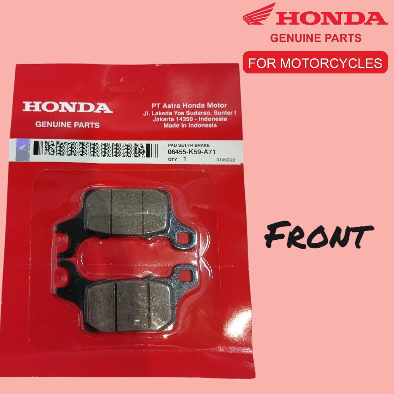 HONDA BRAKE PAD FOR CLICK 125i/150i V2 Game Changer, Honda Genio ...