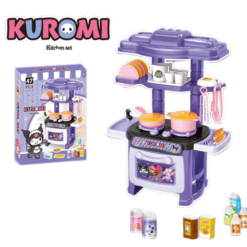 Kuromi Toys Mini Kitchen Set Kids Toys Food Cooking Toys Car Tableware ...
