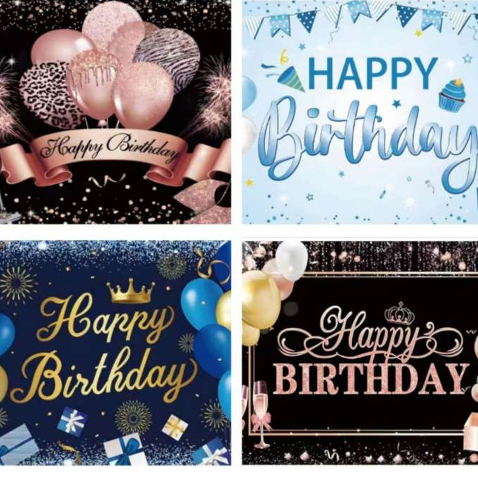 Happy Birthday Backdrop Cloth(150*90cm) - Indoor/Outdoor Decor ...