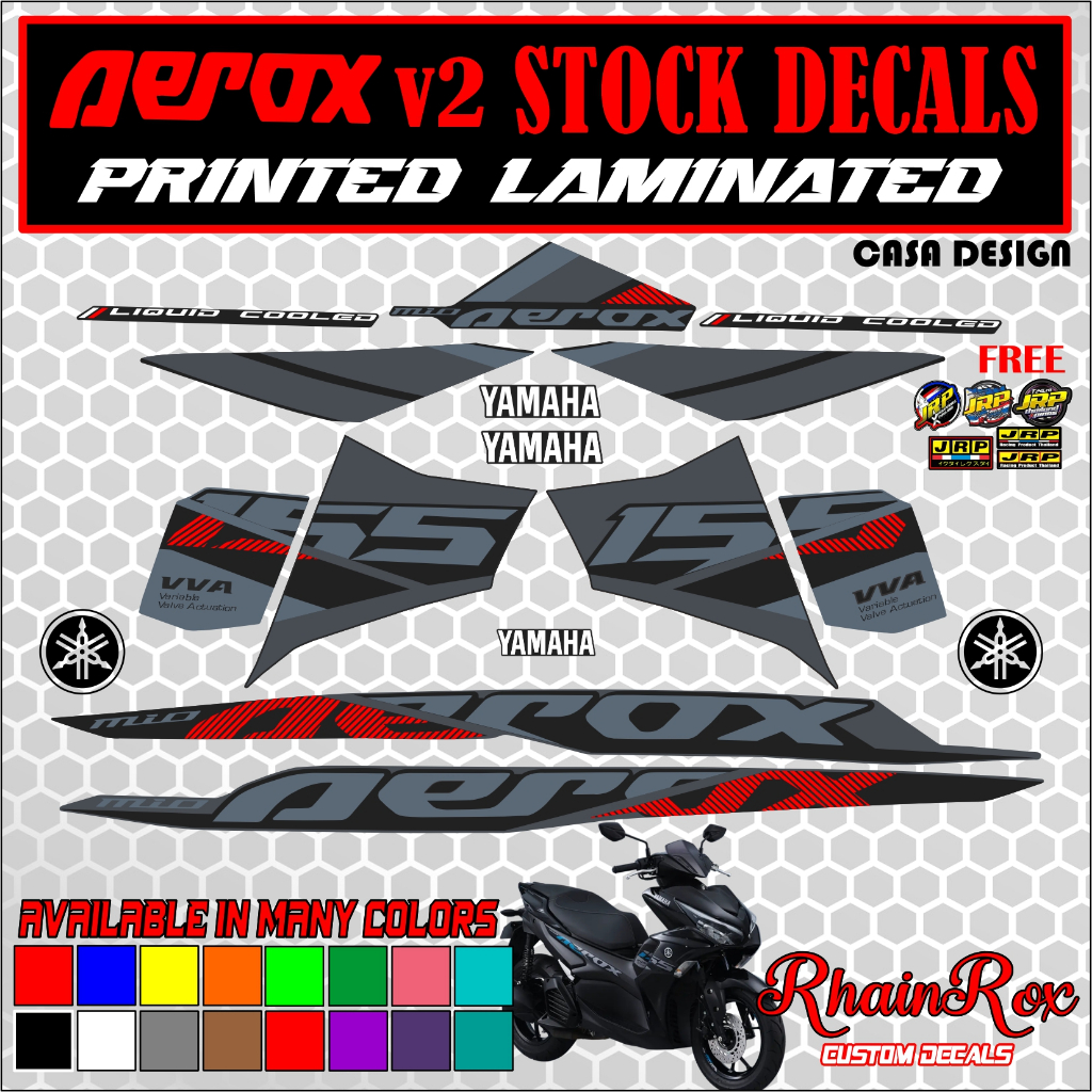 decals for yamaha aerox v2 printed laminated casa design | Shopee Malaysia