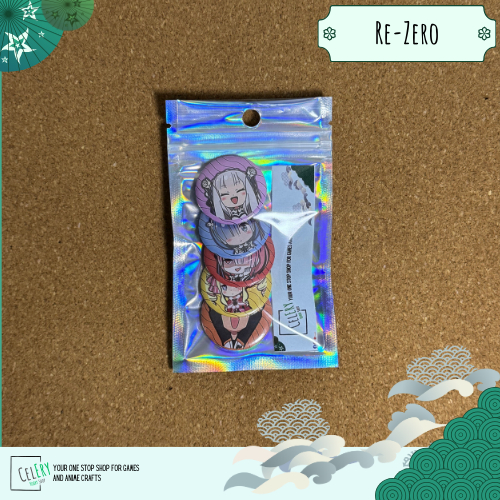 Re-Zero Cute Chibi Button Pin/Badges - 32mm - Holographic Packaging ...