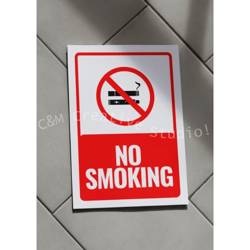 NO SMOKING Laminated Signage A4/A5 Size | Shopee Malaysia