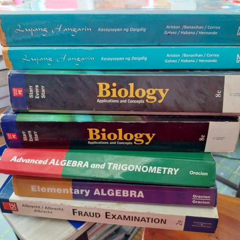 Algebra, Trigonometry, biology, lupang hangarin, textbooks / Authentic ...