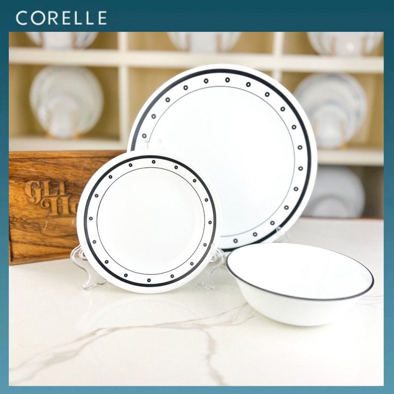 Corelle Authentic Black and White (Design B) Dinnerware SOLD AS SET OR ...