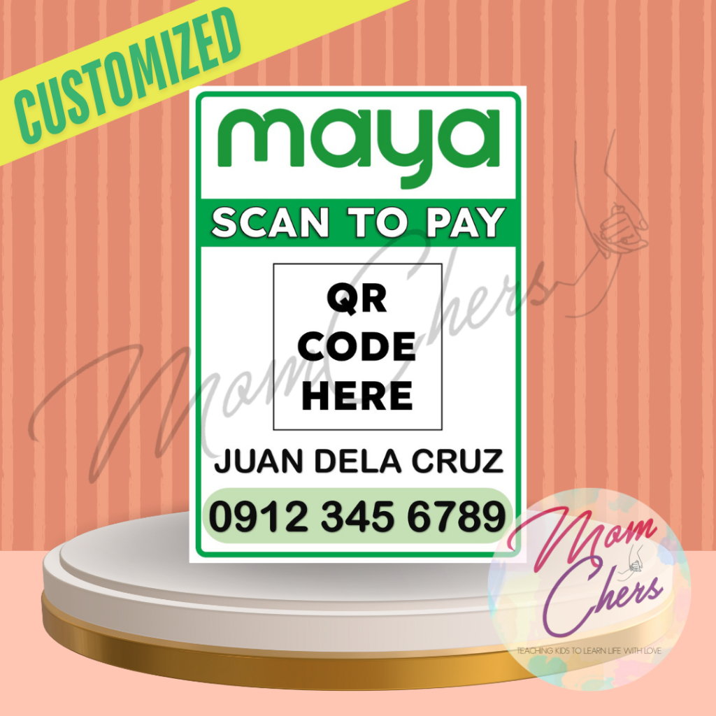 Laminated Signage Poster MAYA QR Code Scan to Pay A4 size Makapal ...